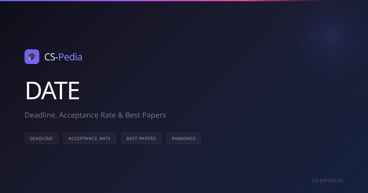 DATE 2027 Deadline, CFP, Acceptance Rate & Ranking | CS-Pedia